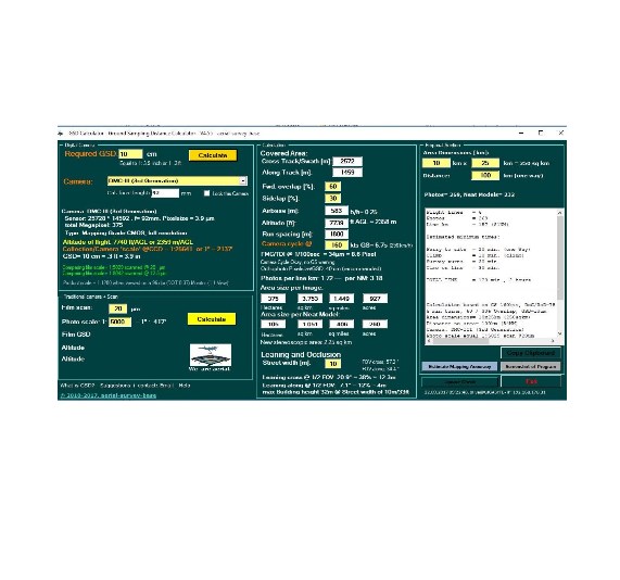 GSD Calculator 4.55 - Vexcel Ultracam Eagle M3 & Phase One - iXU-RS1900 ...